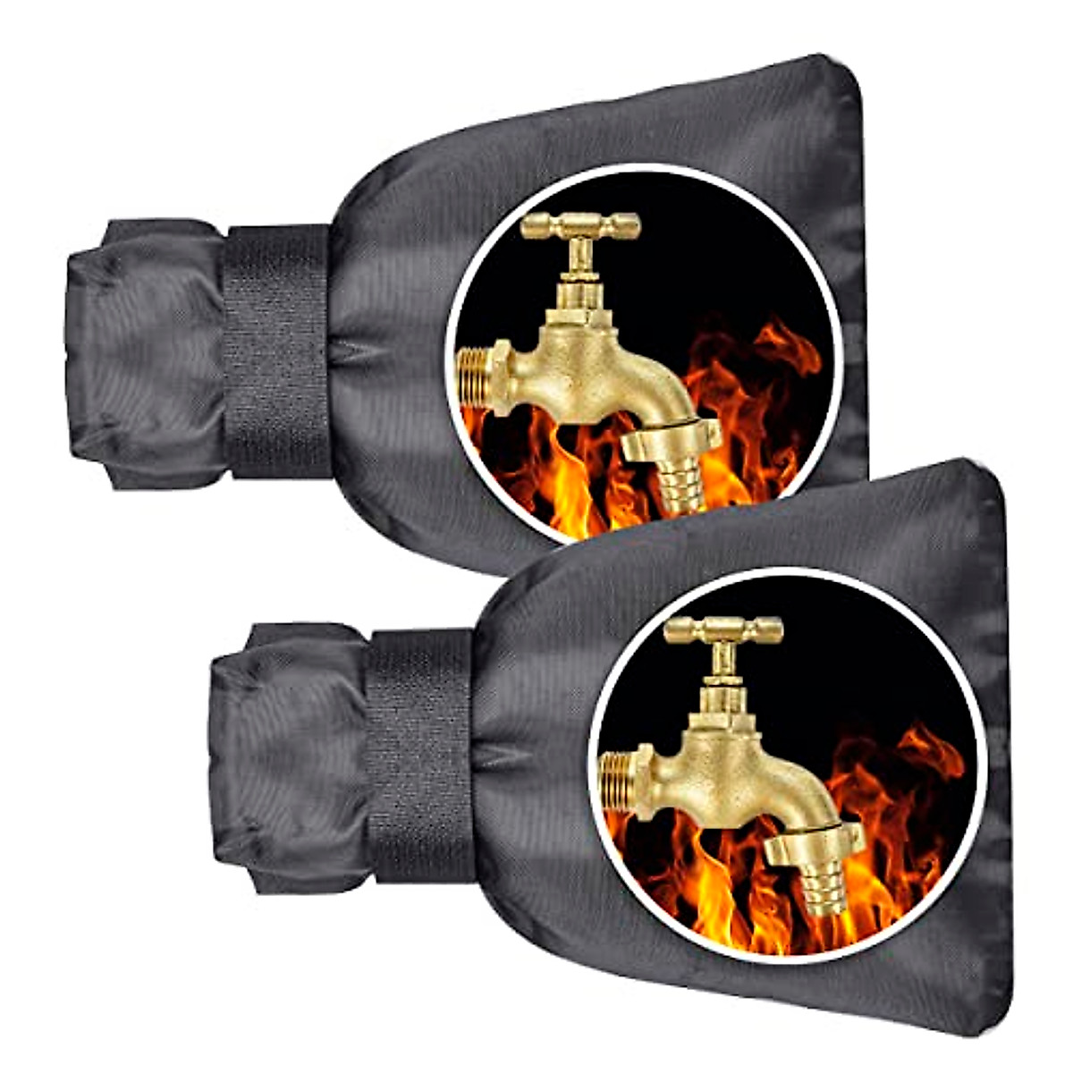 Outdoor Faucet Covers Socks for Winter, 2 PCS 6"Wx 9"H Freeze Protection Garden Hose Cover Socks，Reusable Outside Faucet Insulated Cover Socks for Wall Taps Outside
