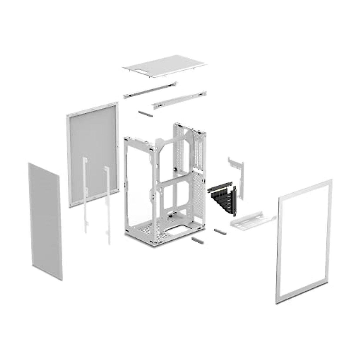 SSUPD Meshlicious Mini-ITX Small Form Factor (SFF) Case - One Tempered Glass Side Panel & One Mesh Side Panel with PCIe 3.0 Riser Cable -Tool-Free and Easy Accessibility (White)