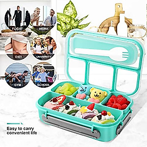 DZHJKIO Bento Box Lunch Box ,Lunch Containers for Adults/Kids/Toddler,1300ML-4 Compartment