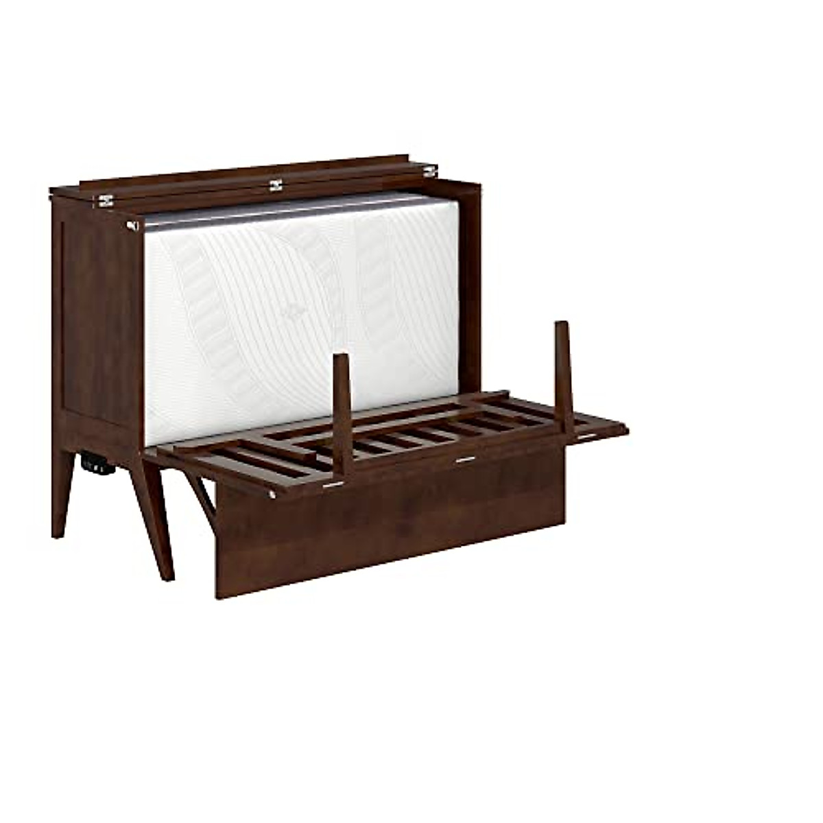 AFI, Northampton Murphy Bed Desk with Premium 6 Inch Folding Memory Foam Mattress and Built-in Charger, Full Size, Walnut