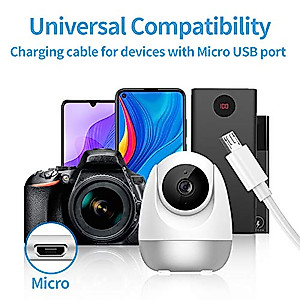 Jeasun 19ft Male to Female Micro USB Power Extension Cable - Ideal Replacement Cord for Powering Up Your Security Cameras,Ring Stick Up Solar Panel - White