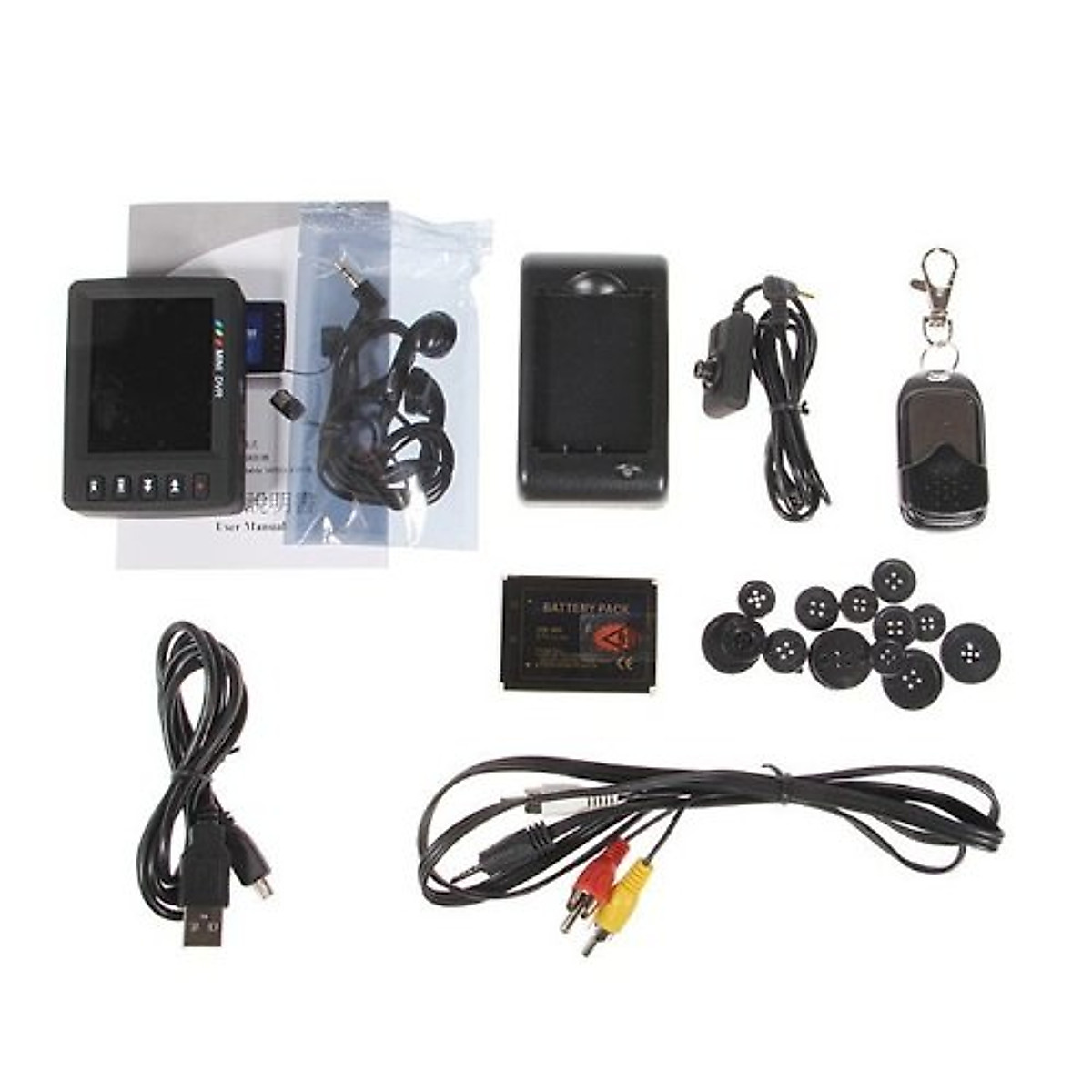 Toworld18 2.5" LCD Angel Eye Portable Mini Video Recording System Button DVR Video Recorder Camera KS-650M