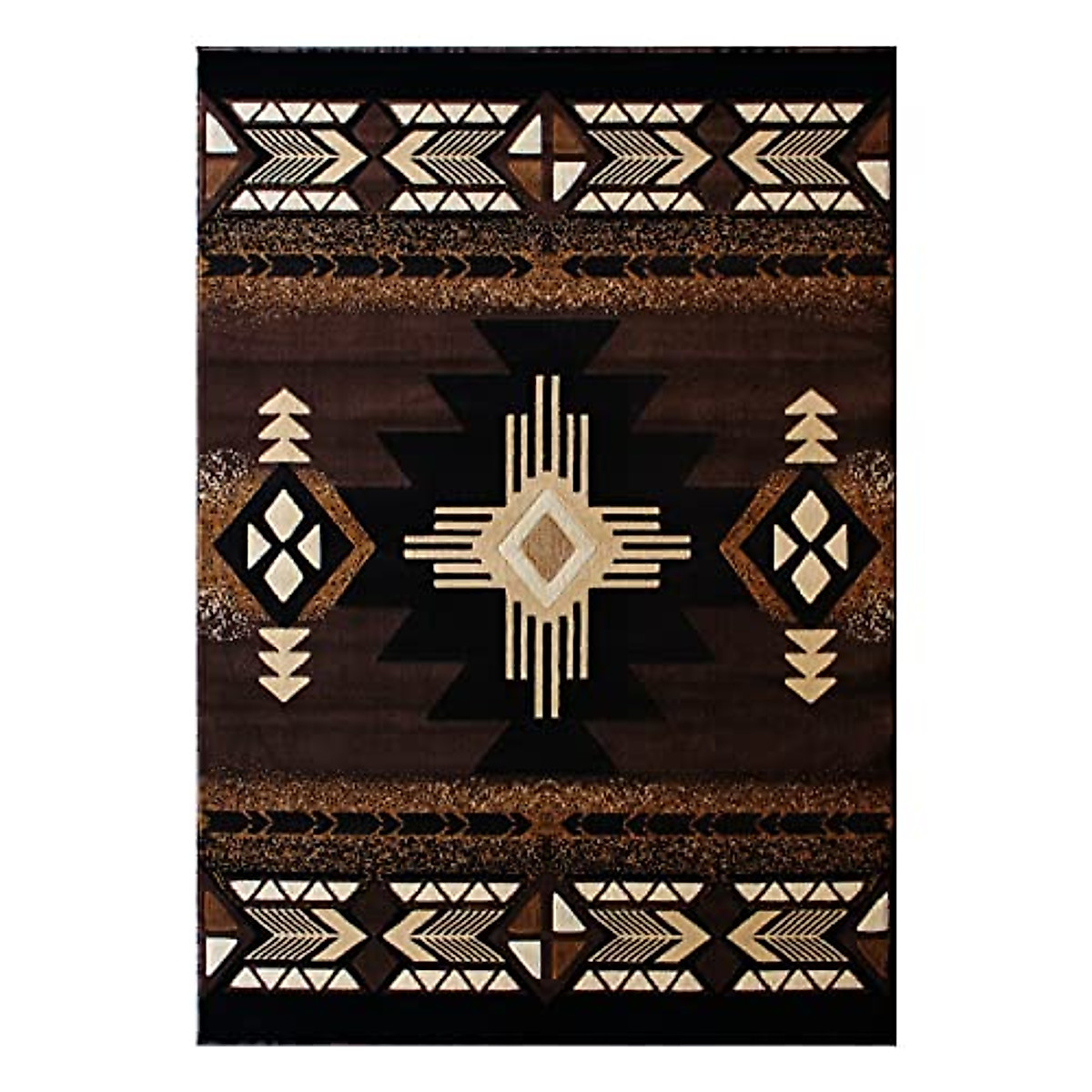 South West Area Rug 5 Feet X 7 Feet Chocolate Design C318