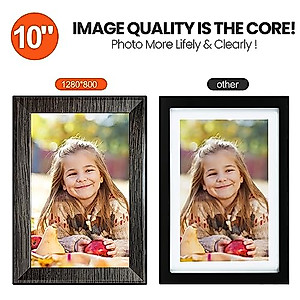 10.1 inch WiFi Digital Picture Frame with 64GB Storage(Built in 32GB and 32GB SD Card), 1280 * 800 IPS HD Touch Screen Electronic Smart Digital Photo Frame, Easy to Share Photos and Videos