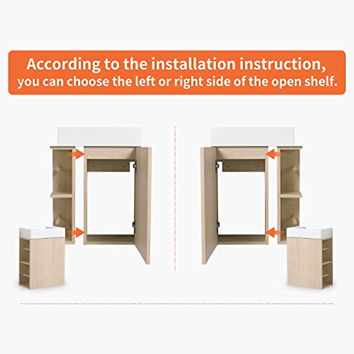 Floating Bathroom Vanity with Sink Combo for Small Space, 16" Wall Mounted Modern Bath Storage Cabinet Vanity Set with Wood Door Resin Basin (Oak)