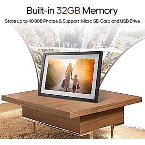 Digital Picture Frame 10.1 Inch Smart WiFi Digital Photo Frame 64GB Storage, 1280x800 IPS Touch Screen HD Display, Auto Rotate Share Photos/Videos via Frameo App, Easy Setup, No fees