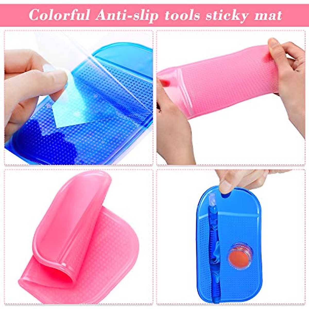 Outus 5D DIY Diamond Painting Tools with 2 Pieces Handmade Resin Diamond Painting Pen, Anti-Slip Mat, Plastic Diamond Trays, Clay Box, Drill Point Accessories Kits for Adults and Kids DIY Craft Arts