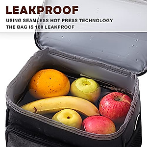 Insulated Lunch Box For Men Work Leakproof Lunch Bags For Adult With Shoulder Strap Reusable Freezable Lunchbox Women Cooler Tote Lunch Pail