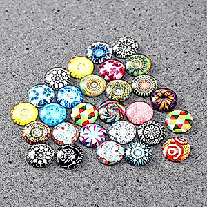 Dangle Earrings 200pcs Round Glass Mosaic Tiles Mixed Mosaic Glass Pieces for DIY Crafts Jewelry Making 10mm Bracelets Beads