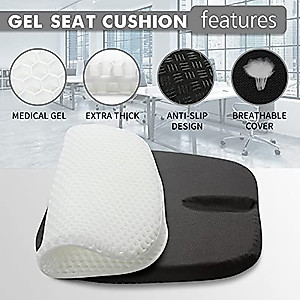 SHENGXUN Gel Seat Cushion,Office Supplies,Chair Cushion,Desk Accessories,seat Cushion, Can Relieve Sciatica, Back Pain, Lower Back Pain, Suitable for Home, Car, School, Office,Other Scenes,White