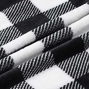 BEDELITE Fleece Throw Blanket for Couch Sofa Bed, Buffalo Plaid Decor Black and White Checkered Blanket, Cozy Fuzzy Soft Lightweight Warm Blankets for Spring and Summer
