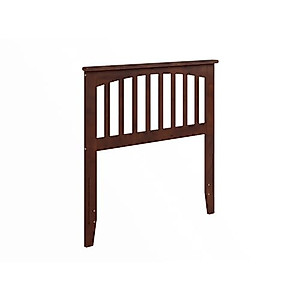AFI, Mission Twin Solid Wood Headboard with Attachable Charger, Walnut