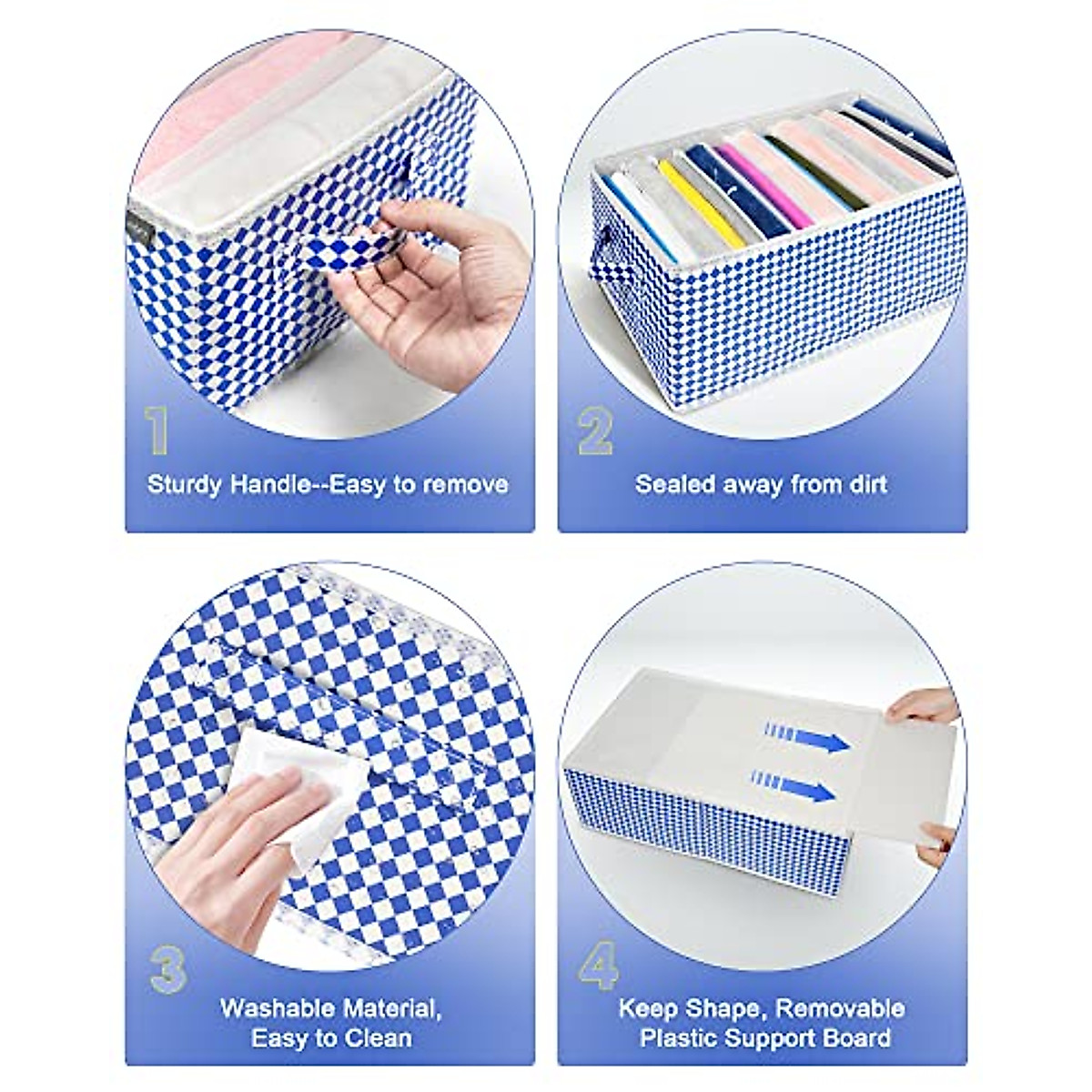 MULISOFT Drawer Organizers for Clothing, 2 Pack Underwear Drawer Organizer Clothes, 10 Grids Clothes Organizer for Folded Clothes,Wardrobe Clothes Organizer for Jeans,Pant,Sweaters,T-Shirt,Underwear