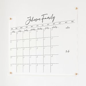 Dry Erase Acrylic Calendar for Wall, Clear Modern Calendar