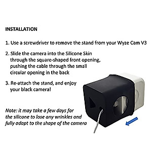 Full-Wrap Silicone Skin for Wyze Cam v3 and Wyze Cam v3 Pro – Protect Every Side of Your Camera with This Premium Silicone Cover (Does NOT Fit Wyze Cam Pan / V2 / Outdoor)