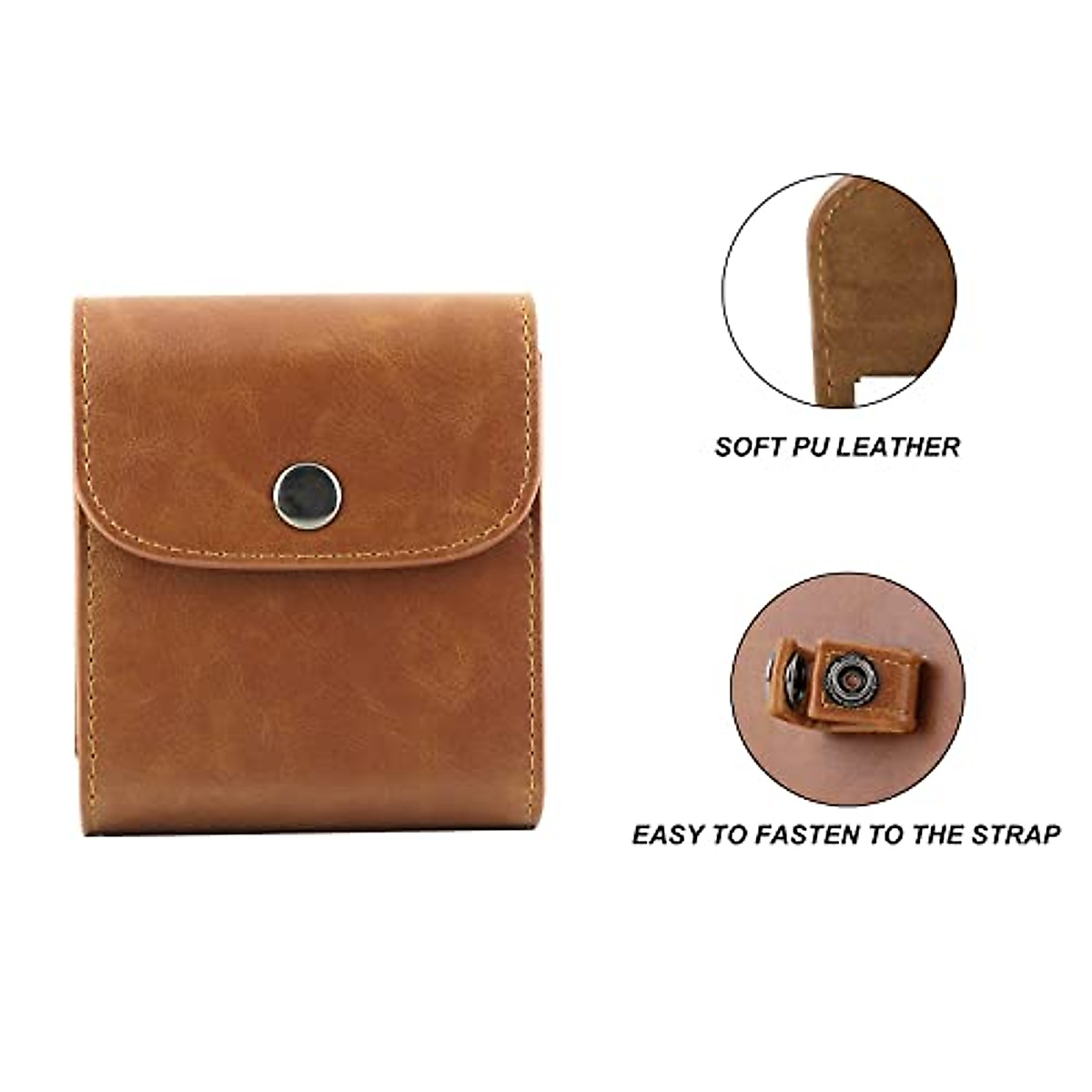 WOGOZAN Photo Pouch Album for Fujifilm Instax Square SQ1 SQ20 SQ10 SQ6 SP-3 Instant Camera Film Mini 3 Inch Film Accessories Case Bag with Soft PU Leather Material (Brown)