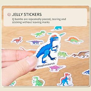 6 Pack Portable Jelly Sticker Quiet Book for Kids, Reusable Sticker Book for Toddlers, Preschool Learning Activities Learning & Education Toys, Animal Insect Dinosaur Ocean Space Traffic Travel Toys