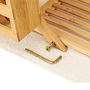 Bamboo Dish Rack, Dish Drying Rack Large, 3 Tier Bamboo Dish Holder, Collapsible Dish Drying Holder, Dish Drainer with Utensil Holder, Dish Organizer, Foldable, Large, Drying Mat included