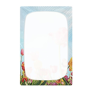 Tulip Flower Baby Crib Sheets Soft Toddler Bed Sheets Breathable Mattress Cover Crib Mattress Sheet for Boys Girls Nursery Stroller Crib Mattress, 39 * 27 * 5in