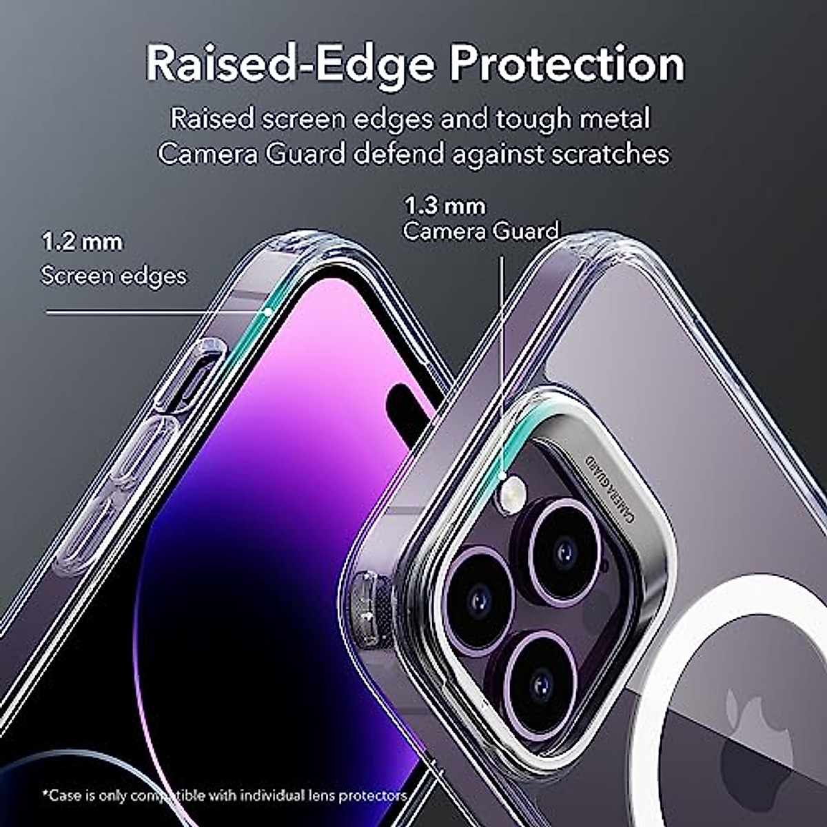 ESR for iPhone 14 Pro Case, Compatible with MagSafe, Built-in Camera Ring Stand, Military-Grade Protection, Magnetic Phone Case for iPhone 14 Pro, Classic Kickstand Case (HaloLock), Clear