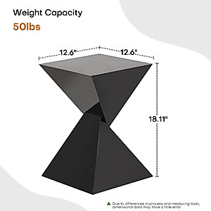 BECHAEO Black Acrylic Side Table, Small End Tables for Small Spaces, Modern Acrylic End Tables Living Room Bedroom Nightstand with Irregular Design, Lightweight Farmhouse Outdoor Side Tables for Patio
