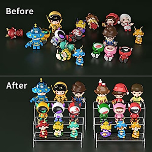 HIIMIEI Acrylic Display Riser, 6 Pcs 9" Large Acrylic Risers, Clear Rectangular Display Shelf for Cupcake Stand, Collectibles Display and Retail Showcase, Tiered Display Stand for gemstone, curio, Anime figurines