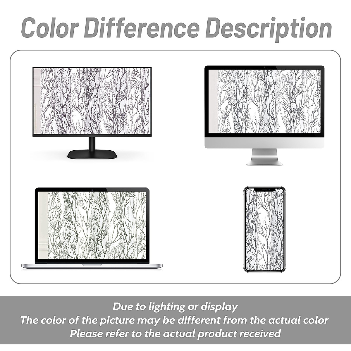 DriftAway Gray White Tree Branch Blackout Curtains for Bedroom Curtains 84 inch Length 2 Panels Set Grey Branch Lined Window Treatment Thermal Grommet Top Curtain for Living Room Winter Warm Curtain