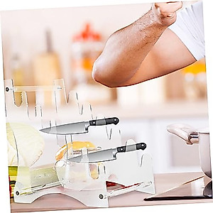 Levemolo 1 Set Fruit Cutter Holder Desktop Display Rack Cooking Utensil Rack Kitchen Accessory Large Cutter Rack Knives Stands Utensil Organizer Single Holder Acrylic Transparent