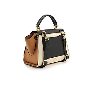 ZAC Zac Posen womens Eartha Convertible Top Handle Bag, Black Colorblock, One Size US