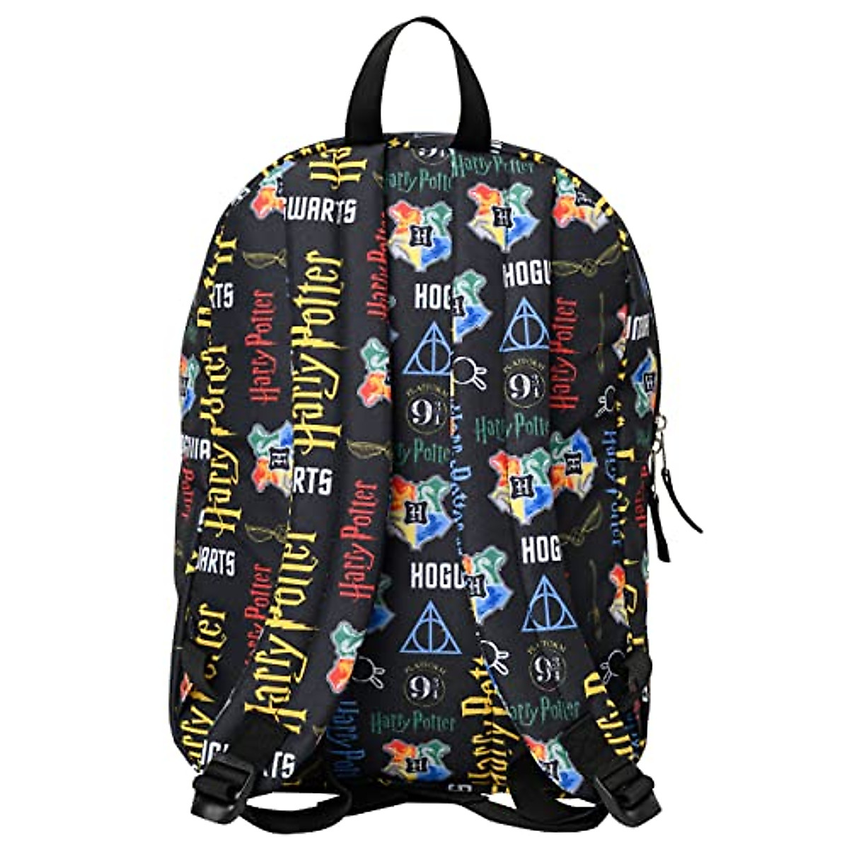 Harry Potter 16" Laptop Backpack Bag Hogwarts Crest All Over Print Cargo