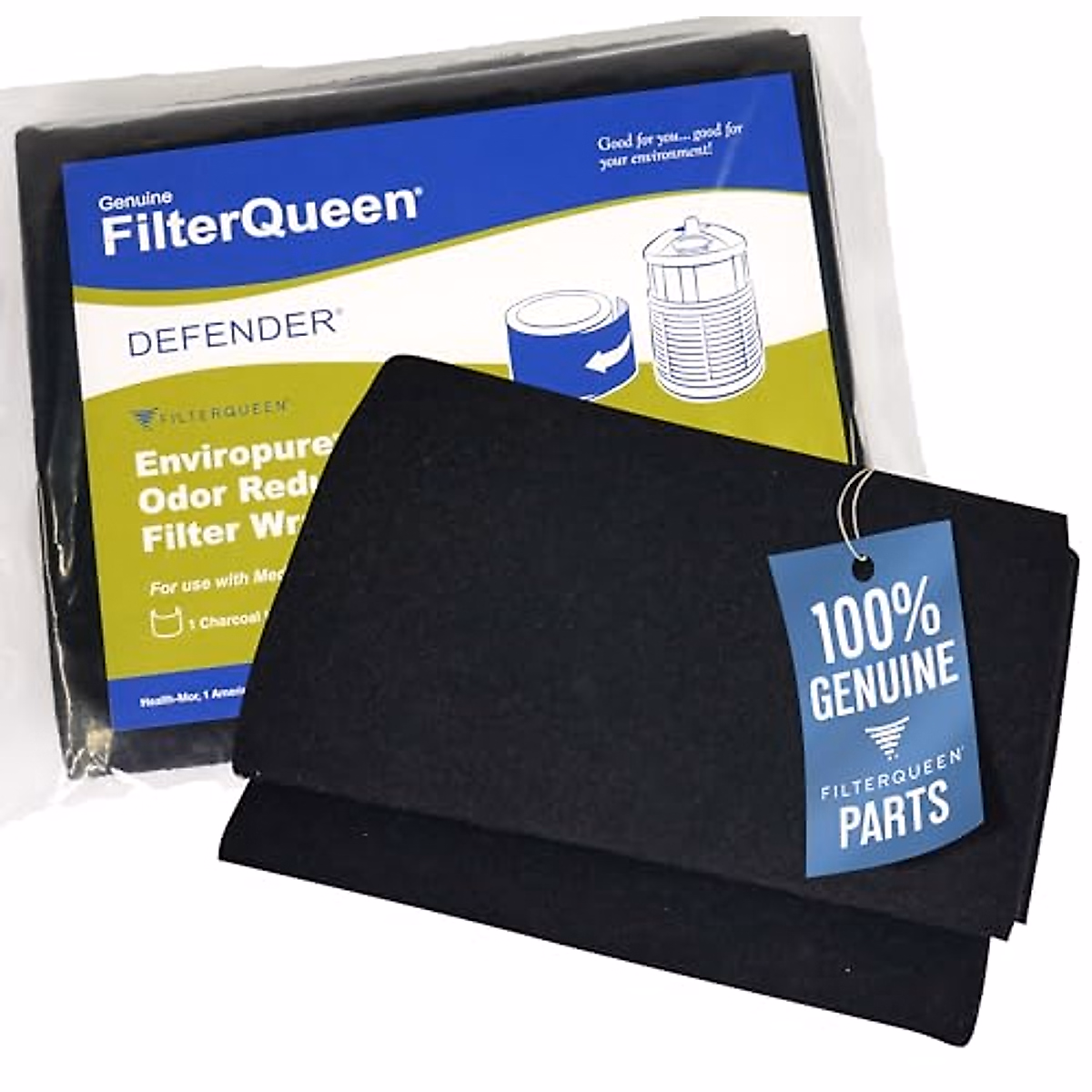 FilterQueen Defender Air Purifier Replacement Filter, Activated Charcoal Pre-Filter Wrap, For Odor and Pollution Reduction