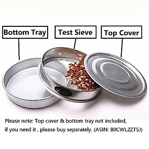 Integrated Lab Test Sieve Diameter 20cm Stainless Metal Wire Mesh Filter Strainer Various Mesh Count (mesh Count 12)