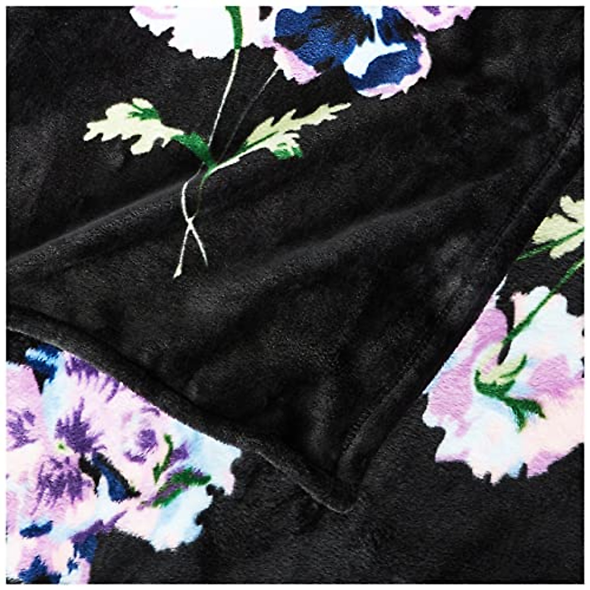 Vera Bradley Women's Plush Throw Blanket, Fleece, Floating Plum Pansies, 80 X 50