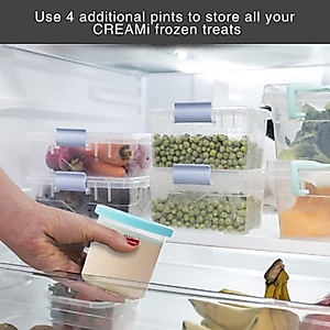 AMPtaan Creami Pints and Lids Compatible with NC301 NC300 NC299AMZ Series Ice Cream Maker - Dishwasher Safe