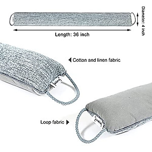 fowong Door Draft Stopper 36 Inch, Under Door Noise Blocker Cold Weather Door Snake Draft Stopper Weighted Heavy Duty Reduce Noise Saving Energy Sound Proof Under Door Guard, Gray