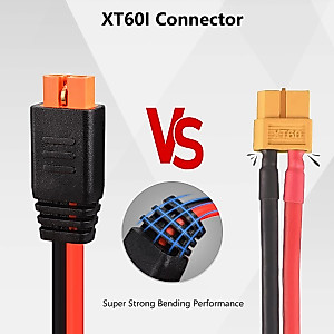 LIOFYN Solar to XT60i Connector Cable 10AWG 2FT Solar Panel Connector to XT60i Charging Cable for RV Portable Power Station Solar Panels
