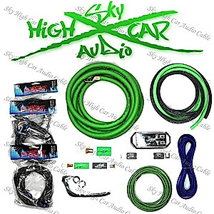 Dual Amp Kit Sky High Car Audio 1/0 OFC to Dual 4 Gauge OFC Complete Install Kit (Red/Black)
