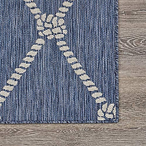 Lr Home Ox Bay Seamas Nautical Knot Indoor Outdoor Rug, Navy/White, 3' x 5'