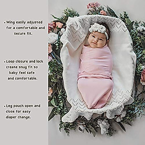 Baby Swaddle Blanket Adjustable Wrap 2 Pack, Ultra Soft Newborn Cotton Swaddles, 0-3 Months Boy and Girl (Pink/Purple)