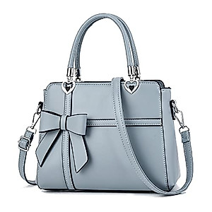Girls Bowknot Handbag Purse Cute Leather Shoulder Bag for Women Top-handle Totes Satchel