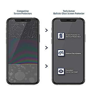 Tech Armor Ballistic Glass Screen Protector Designed for Apple NEW iPhone 12 mini 5.4 Inch 3 Pack Tempered Glass 2020