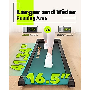 AIRHOT Walking Pad Treadmill, 2.5HP Under Desk Treadmill with Remote Control & LED Display, Quiet Desk Treadmill for Compact Space, Portable Treadmill for Home Office Use, Black