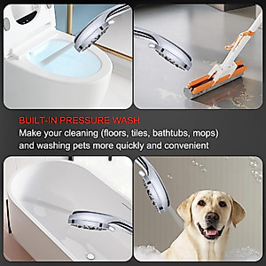 BSTKEECL 14”High Pressure Rain Shower Heads with Handheld Spray with Long Hoes Combo Rainfall Showerhead with 9Shower Water Sprayer Modes & Adjustable Extension Arm CP