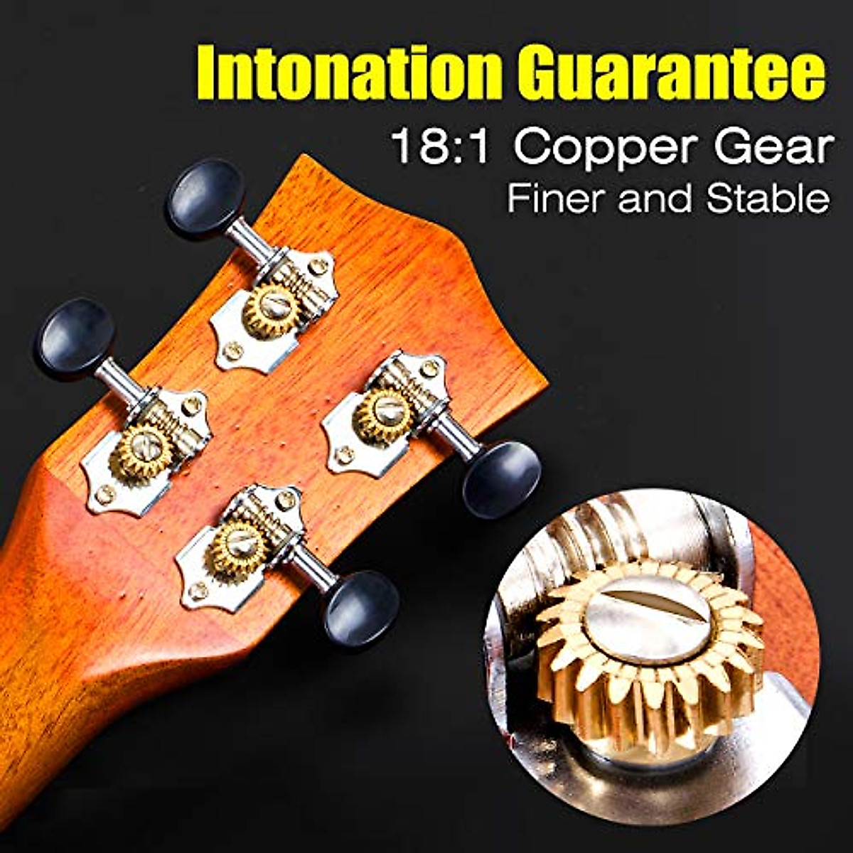 Electric Concert Ukulele, AKLOT Ukelele 23 Inch Solid Mahogany with Equalizer Uke for Professional Player with Beginner Kit (Gig Bag, Picks, Strap, String, Cleaning Cloth, Starter Manual)