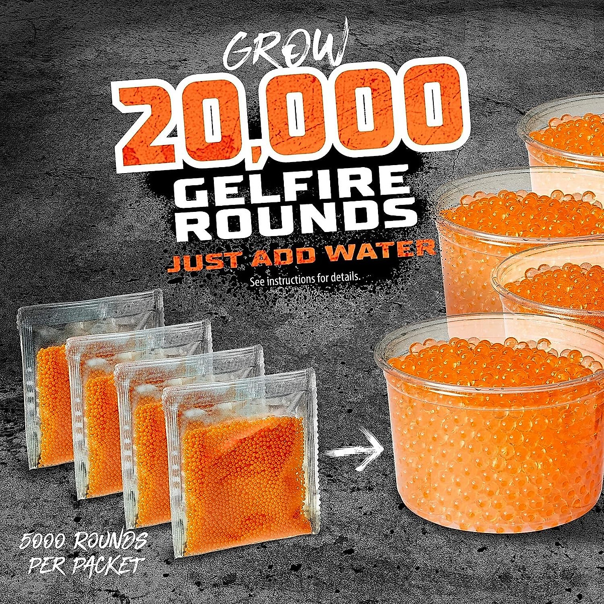 Nerf 20,000 Gelfire Rounds Refill Blasters, 800 Round Hopper, Easter Gifts for Teens, Ages 14+