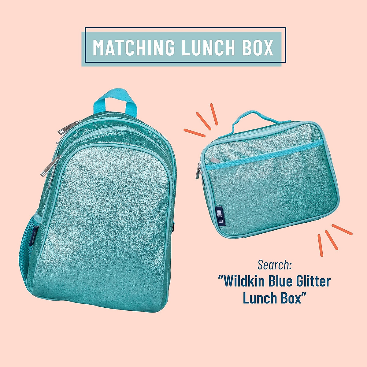 Wildkin 15-Inch Kids Backpack for Boys & Girls, Perfect for Early Elementary, Backpack for Kids Features Padded Back & Adjustable Strap, Ideal for School & Travel Backpacks (Blue Glitter)