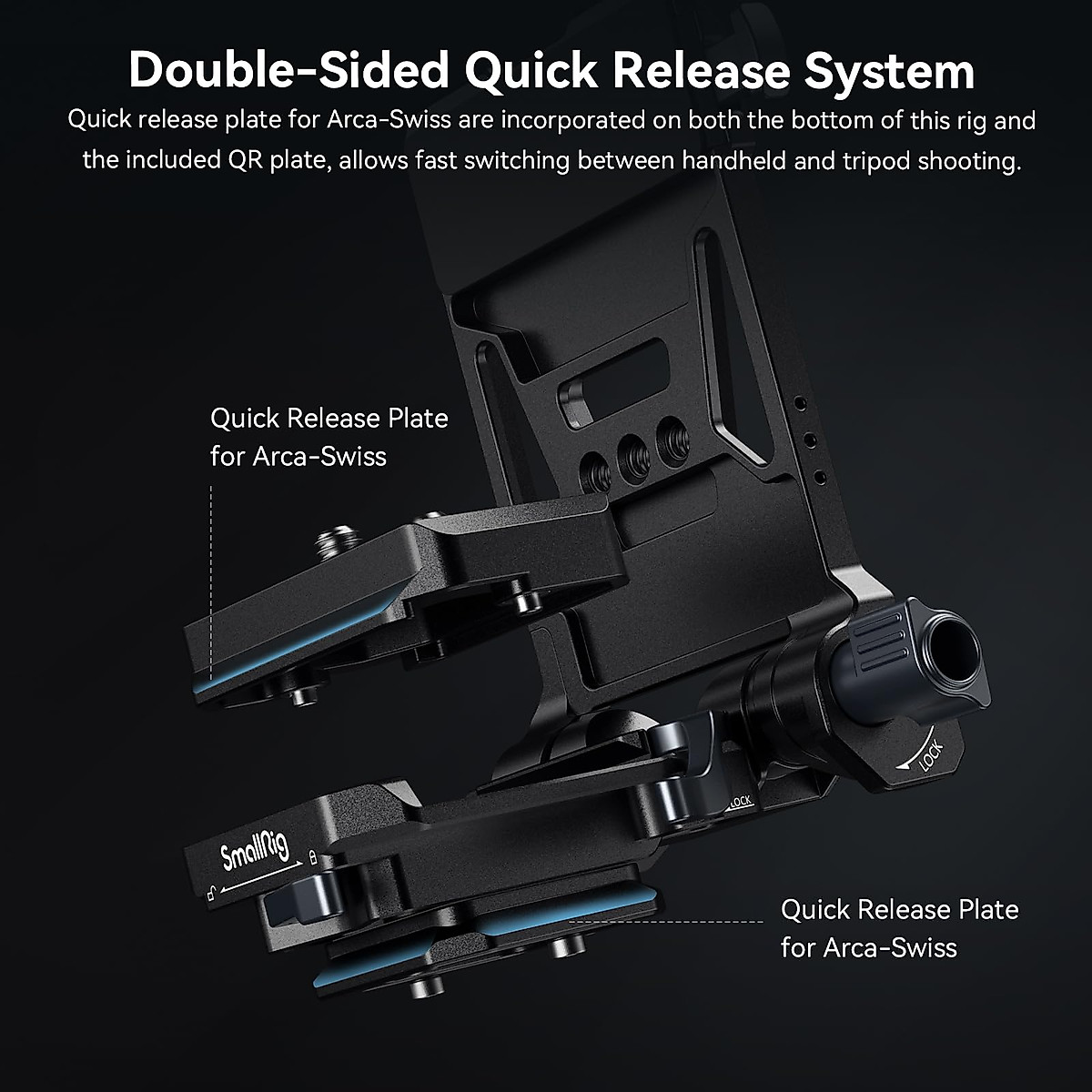 SmallRig V-Mount Battery Plate with Double Quick Release Plate for Arca, Quick Release Chest Pad, 15mm rods, L-Shape Compact & Foldable V Mount Battery Plate for DSLR Cameras, Gimbals & Tripod - 4063B