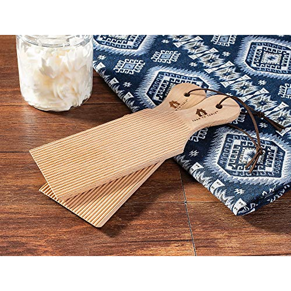Farm to Table Natural Wood Butter Paddles, Set of 2, Beechwood