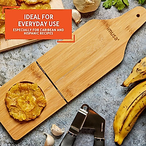IMUSA USA Traditional Small Bamboo Tostonera/Plantain Masher