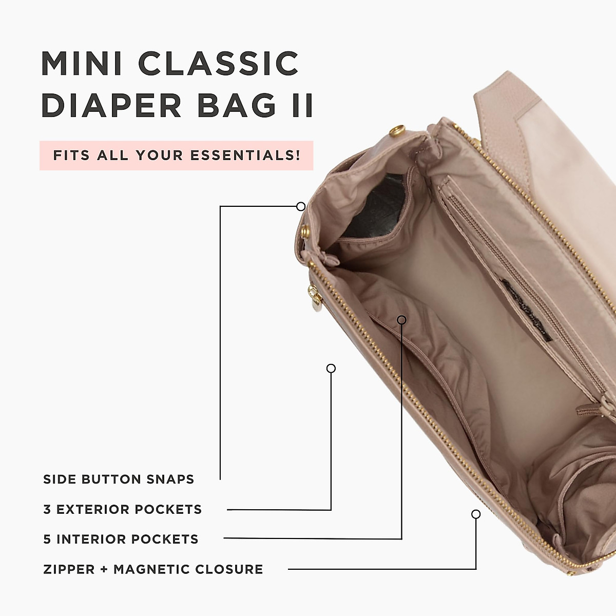Freshly Picked Convertible Mini Classic Diaper Bag Backpack, Fig